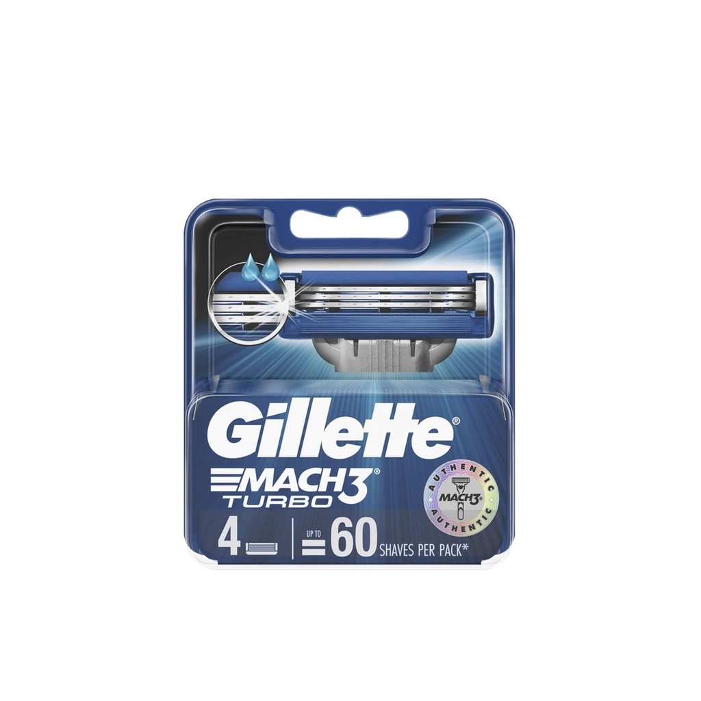 Gillette Mach 3 Turbo Razor Blade 4PCS.
