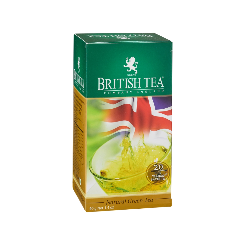 GREAT BRITISH TEA NATURAL GREEN TEA 40-G