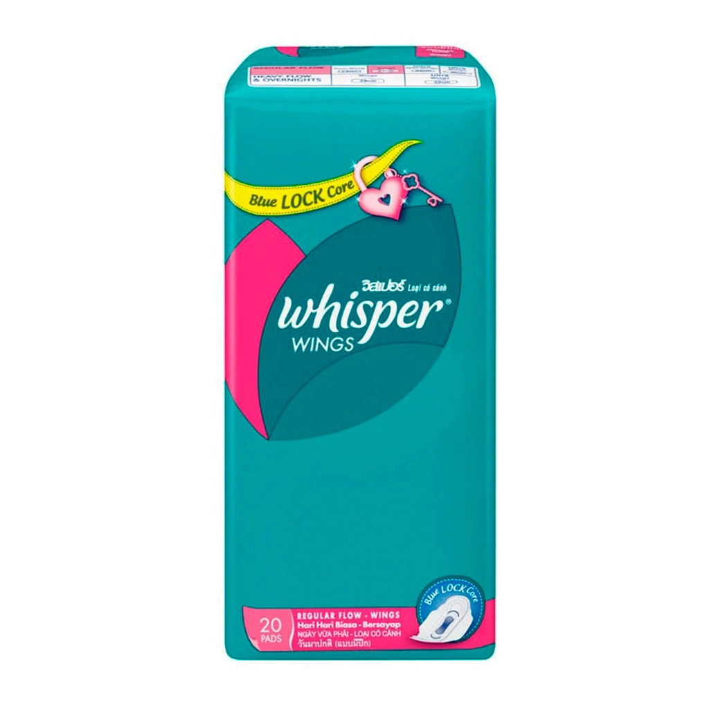 Whisper Sanitary Napkin Regular Flow Wing 20PCS.