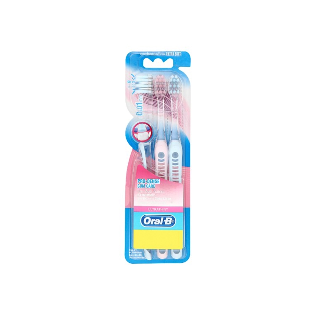 Oral B Ultrathin Pro Dense Gum Care Extra Soft Toothbrush Pack 3