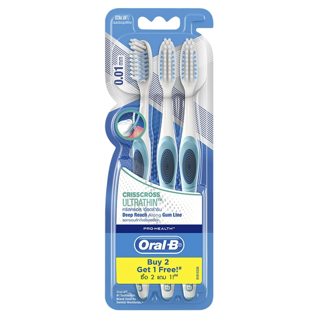 Oral B Criss Cross Ultra Thin Toothbrush Pack 3