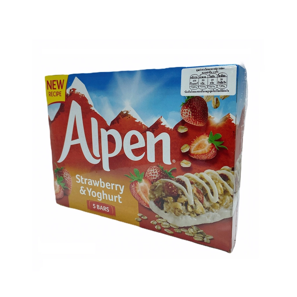 Alpen Strawberry and Yoghurt Cereal Bars 145G.