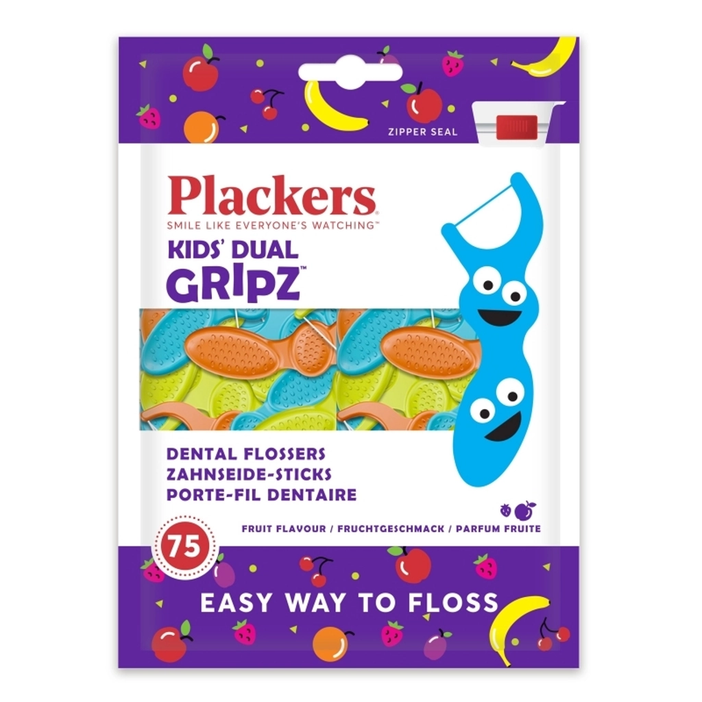 Plackers Flosser Kid's Dual Gripz 89G.