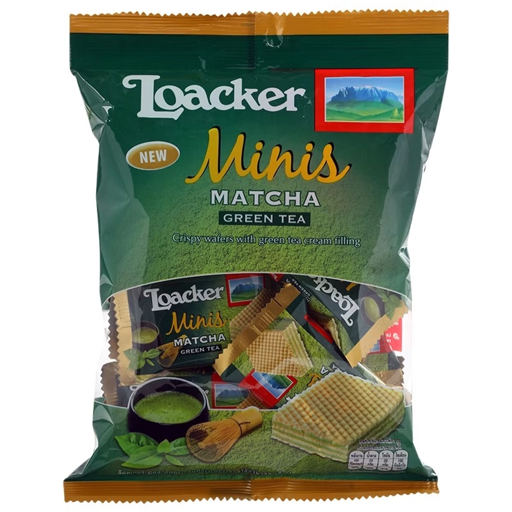 Loacker Wafer Mini Matcha flavor 80g.