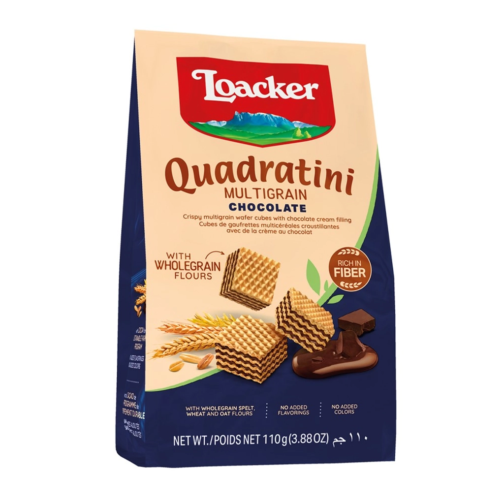 Loacker Quadratini Multigrain Choco 110g. (1X12)