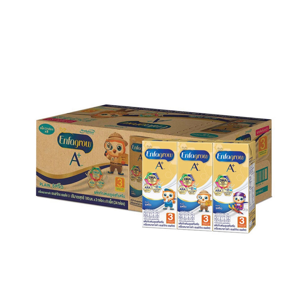 Enfagrow 3 A Plus UHT Milk Plain 180ML. Pack 24