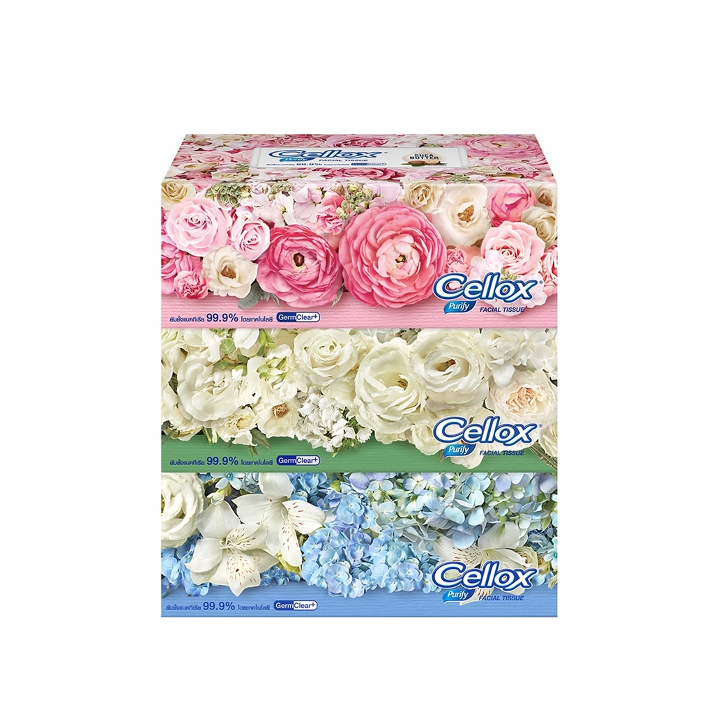 Cellox Purify Facial Tissue 140sheets Pack 3