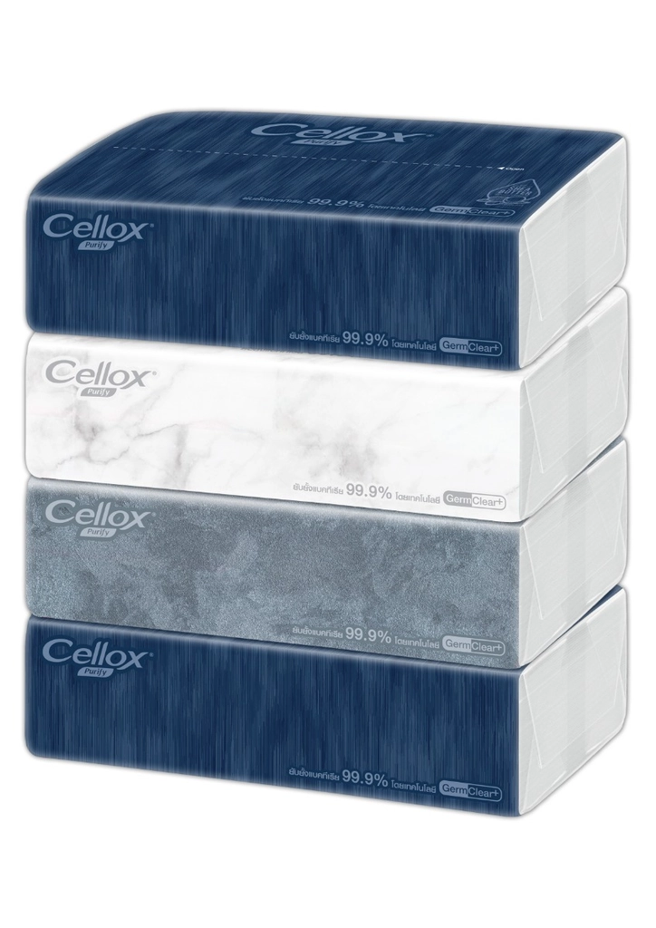 Cellox Purify Decor Facial Tissue 110Sheets Pack 4