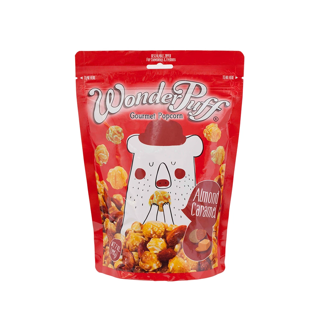 Wonderpuff Gourmet Popcorn Almond Caramel 198G.