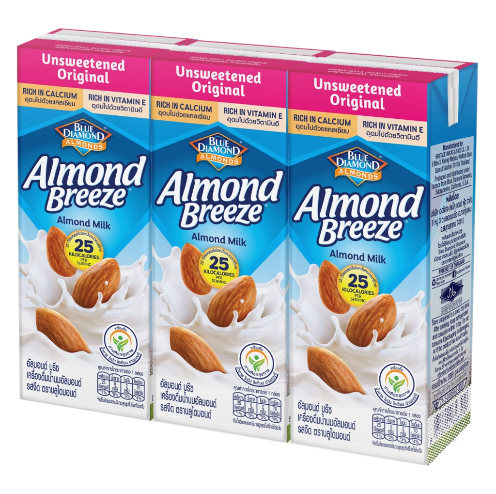 Blue Dimond Almond Breeze Unsweetened 180ML. Pack 3