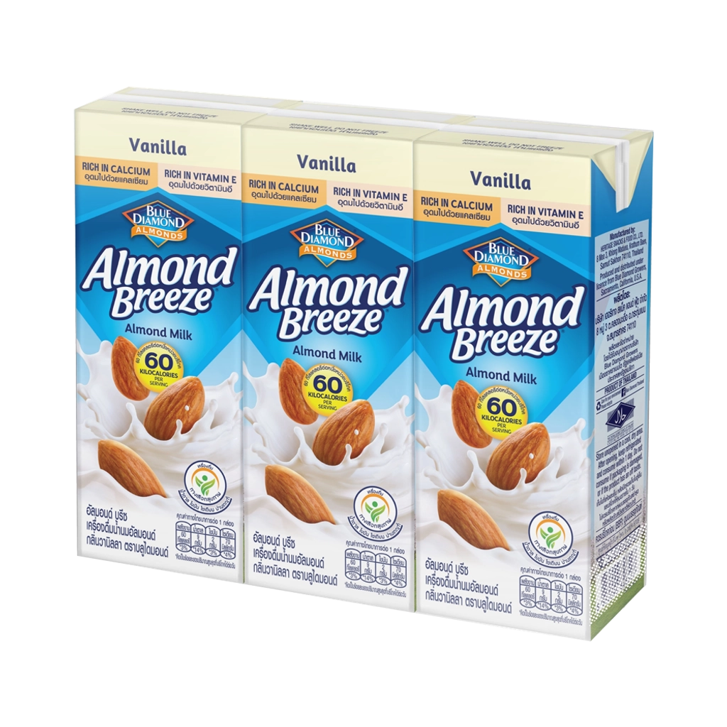 Blue Diamond Almond Breeze Vanilla Flavor Almond Milk 180ML. Pack 3