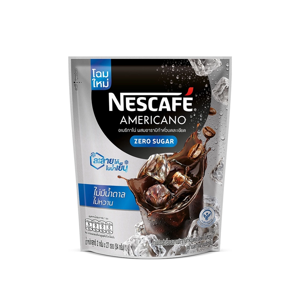 Nescafe Americano Zero Sugar Coffee Mix Powder 2G. Pack 27 sachets