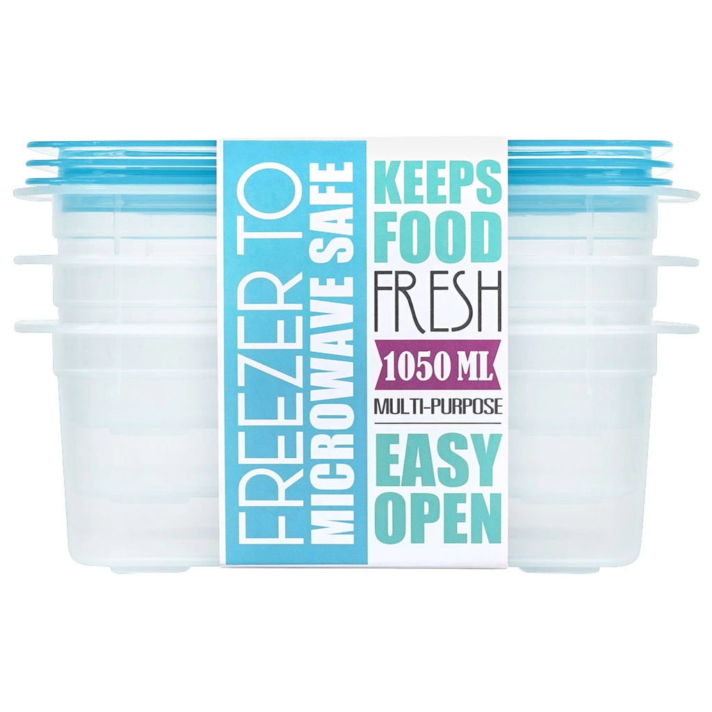 Gourmet Market Click Lock Box Set 1050ML. Pack 3