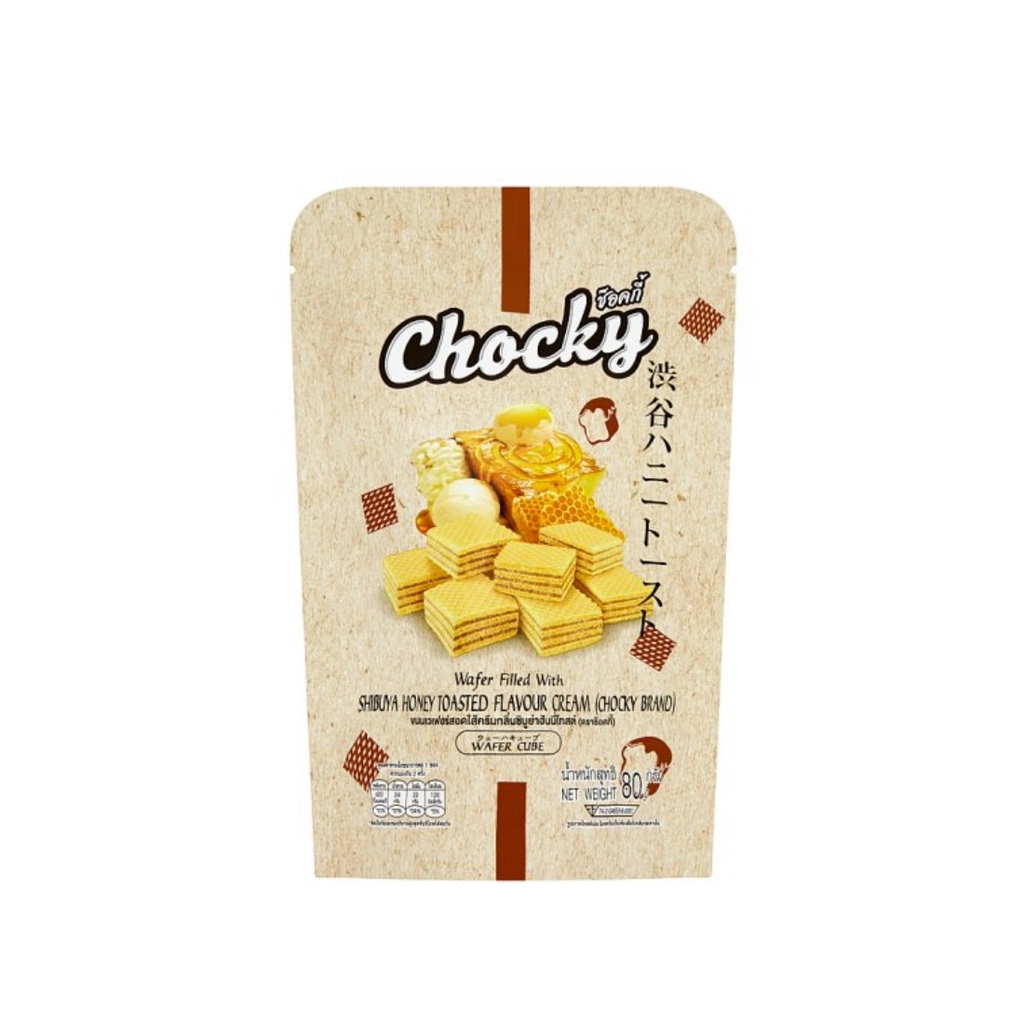 Chocky Wafer Filled With Shibuya Honey Toasted Flavour Cream 80G.