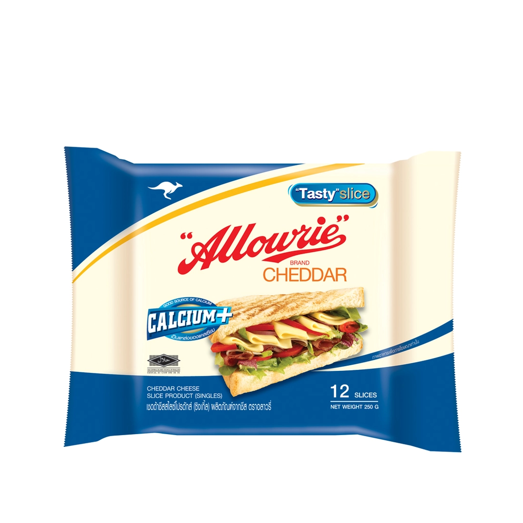 Allowrie Cheddar Cheese 12Sliced 250G.