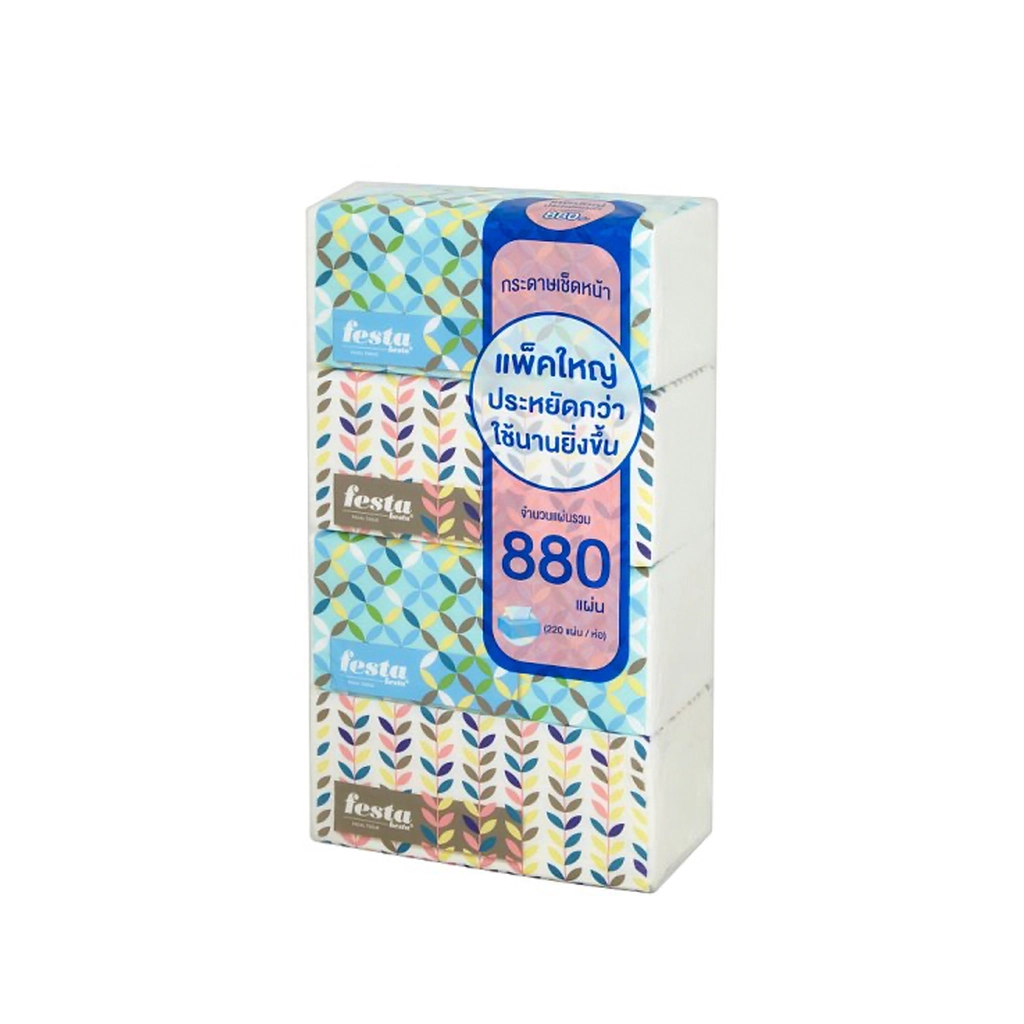 Festa Facial Tissues Soft Pack 220sheets Pack 4