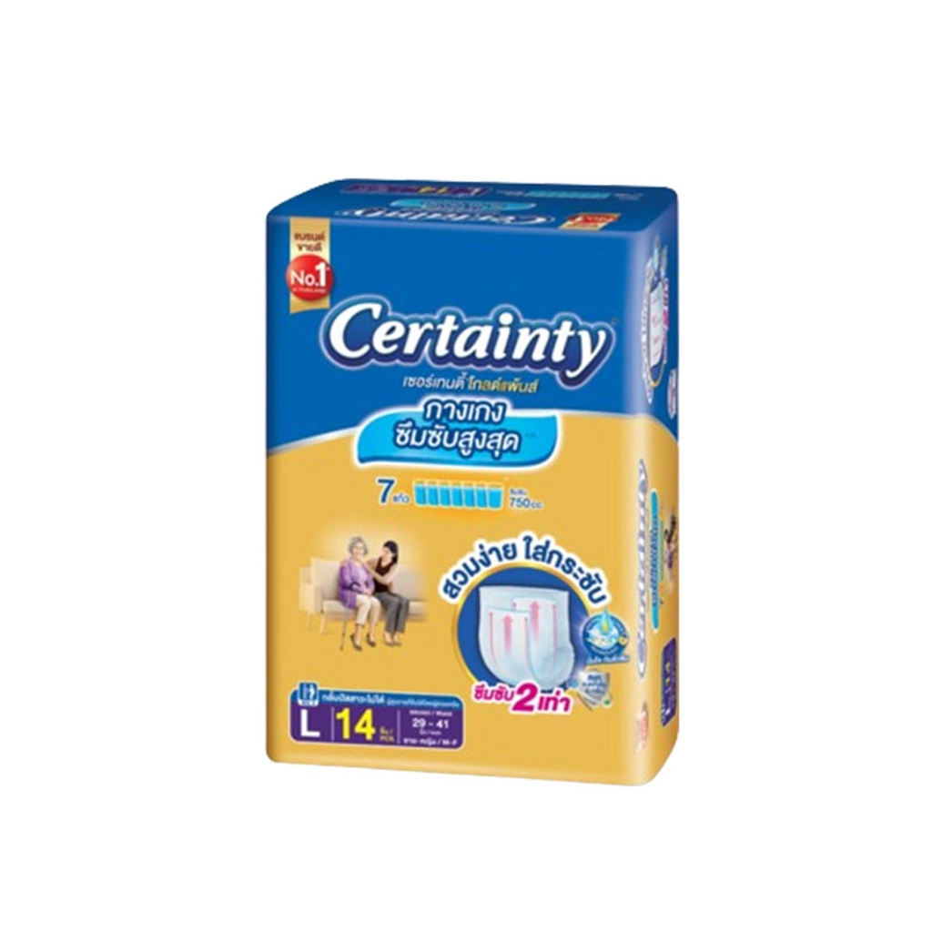 Certainty Adult Diaper Gold Pants Size L 14PCS.