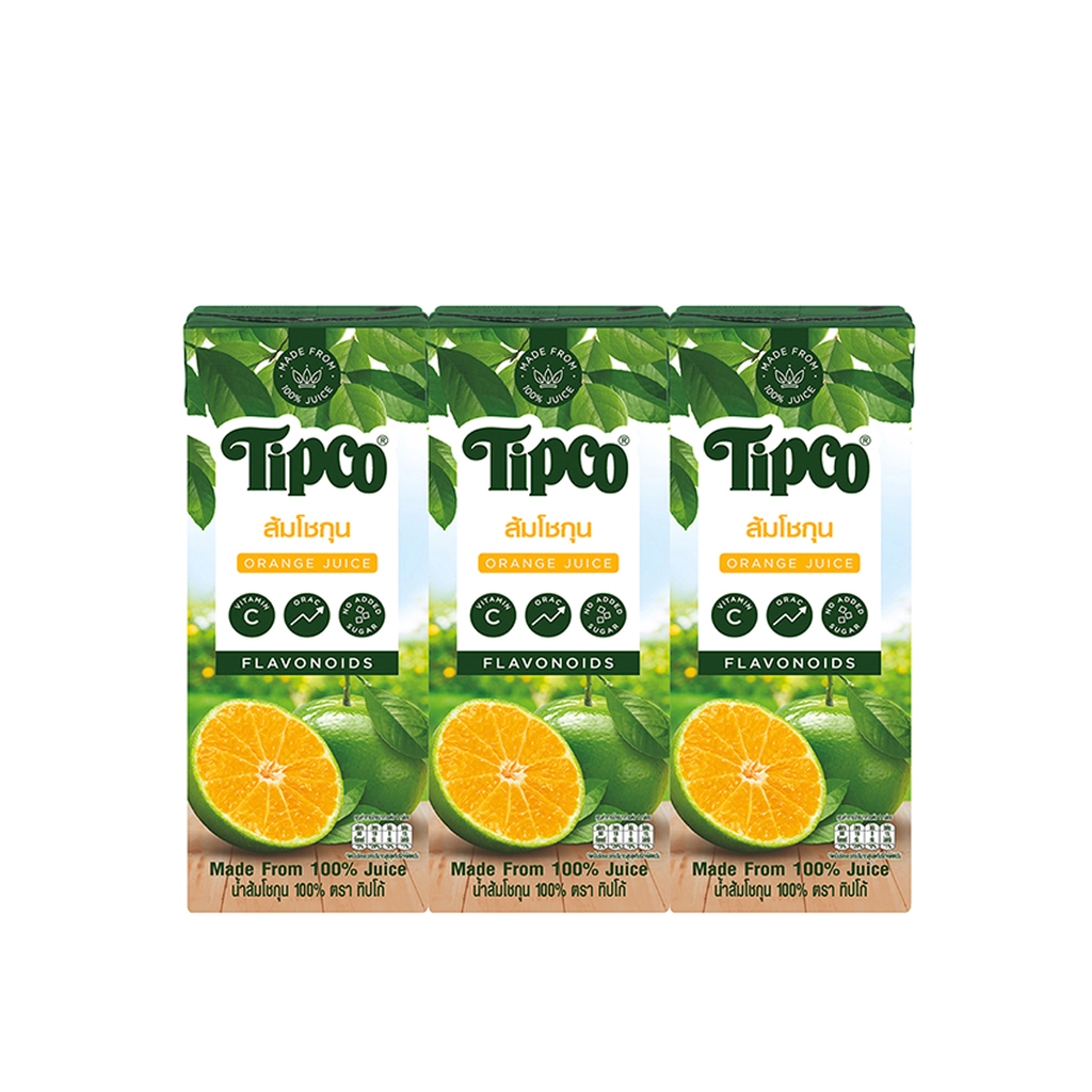 ทิปโก้ น้ำส้มโชกุน 100% 200มล. แพ็ค 3