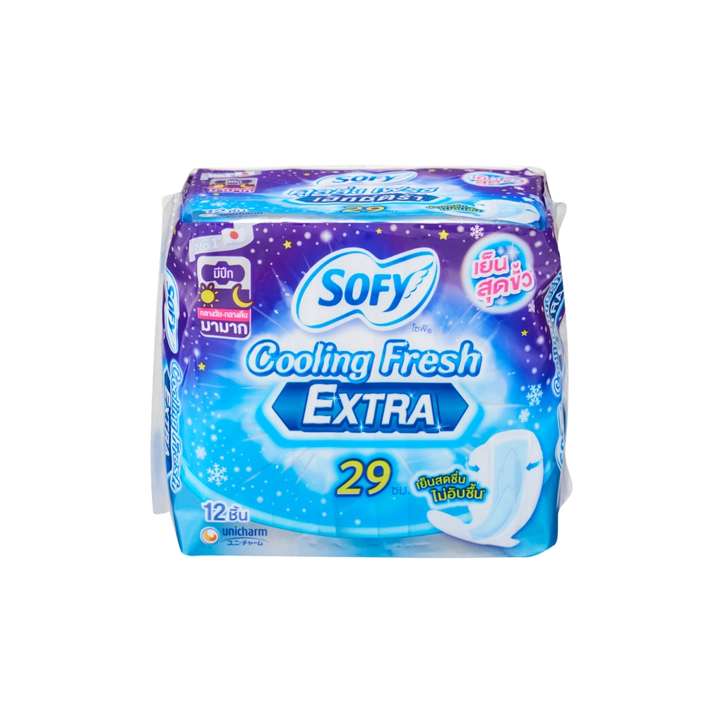 Sofy Cooling Fresh Extra Night Wing 29cm. 12 Pcs.