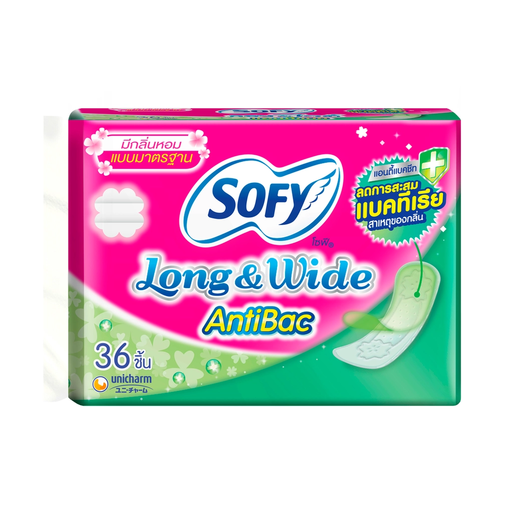 Sofy Panty Liners Long And Wide Antibac Scented 36PCS.