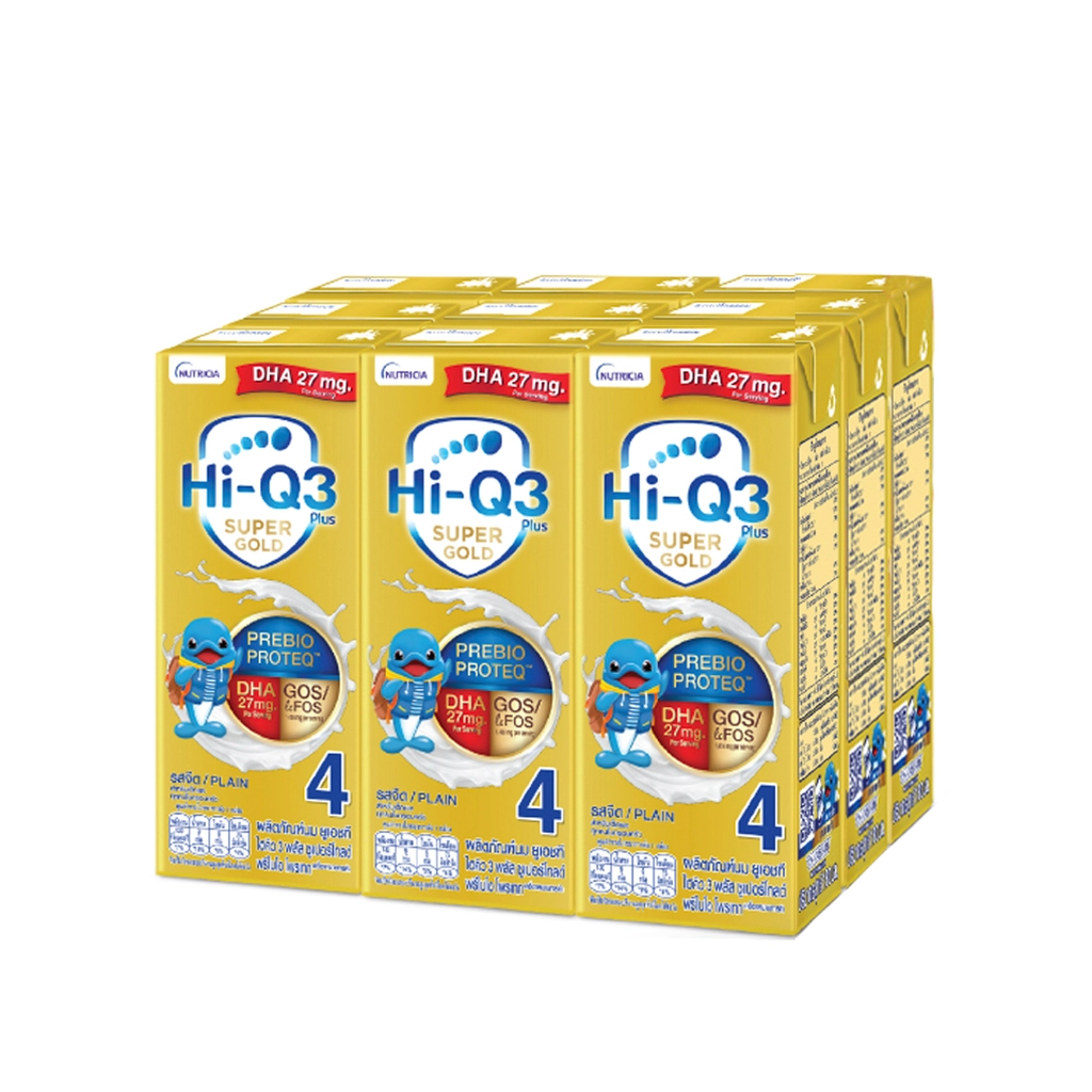 Nutricia Hi-Q3 Plus Super Gold Prebio Proteq UHT Milk Plain Flavor 180ML. Pack 9