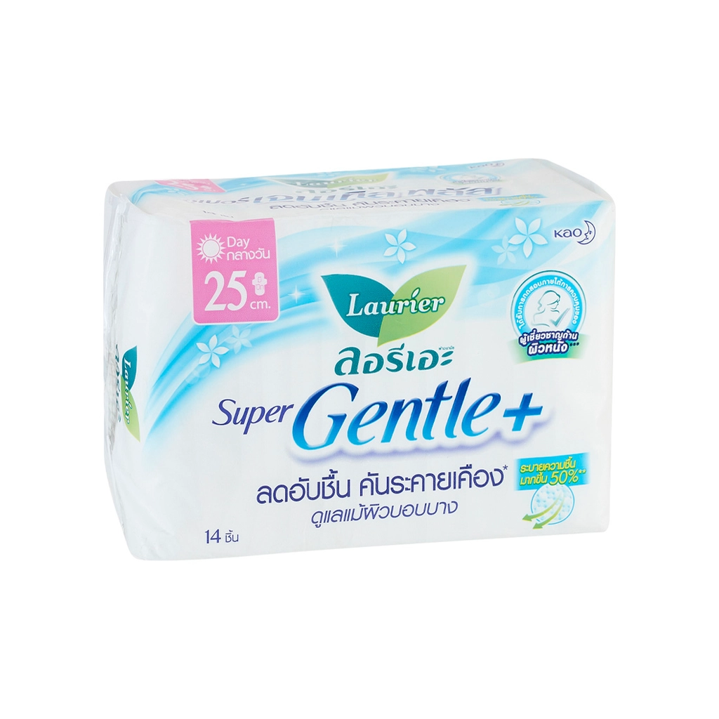 Laurier Sanitary Napkin Super Gentle Plus Wing 25CM. 14PCS.