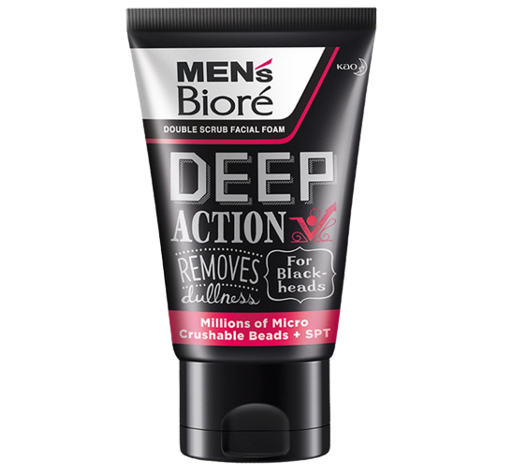 Biore Men's Facial Foam Double Scrub Deep Clean 100Gm