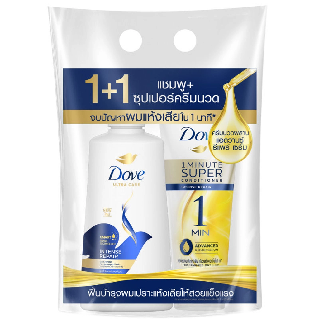 Dove Sh Intense 380Ml + 1 Minute 300Ml