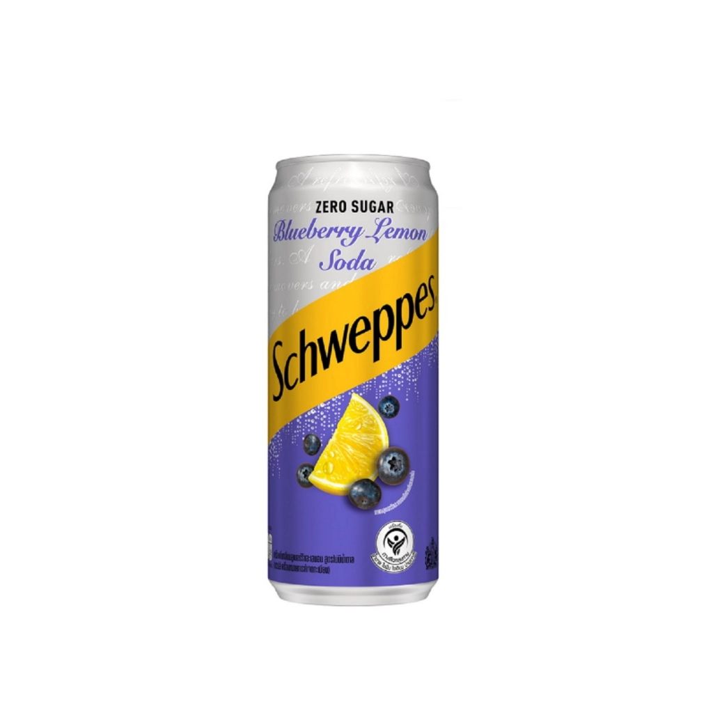 Schweppes Zero Sugar Blueberry Lemon 330ml.