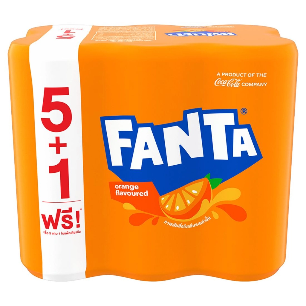Fanta Soft Drink Orange 325ML. Pack 6