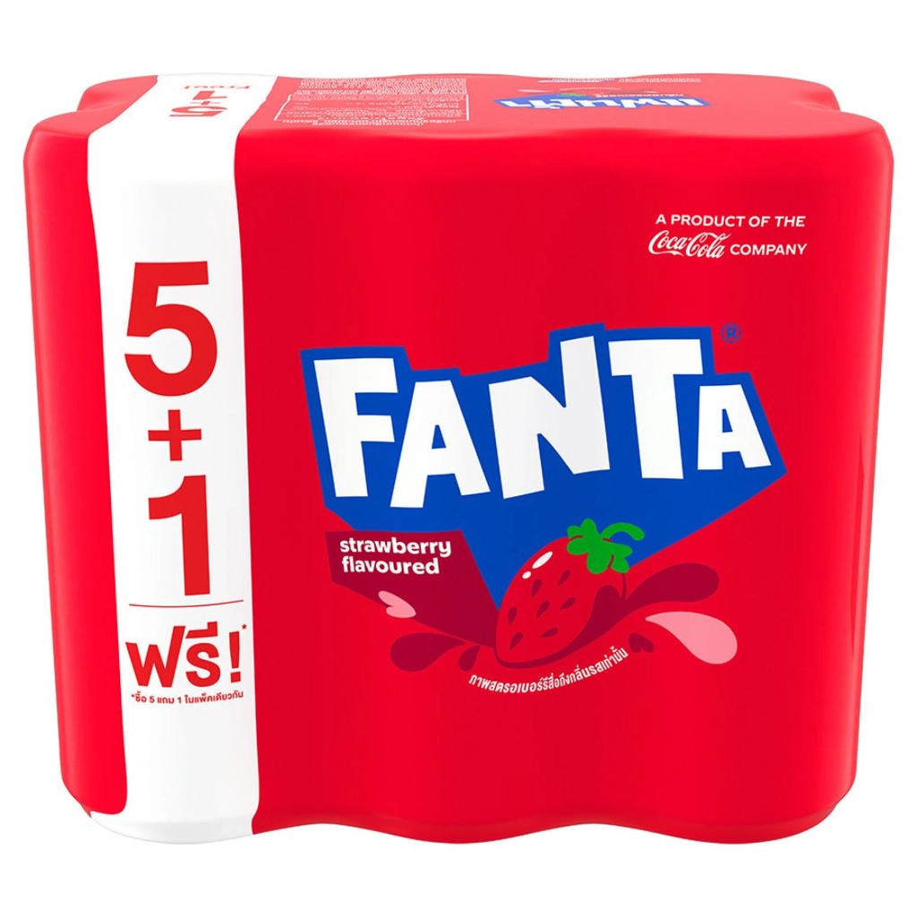 Fanta Soft Drink Strawberry (Red) 325ML. Pack 6