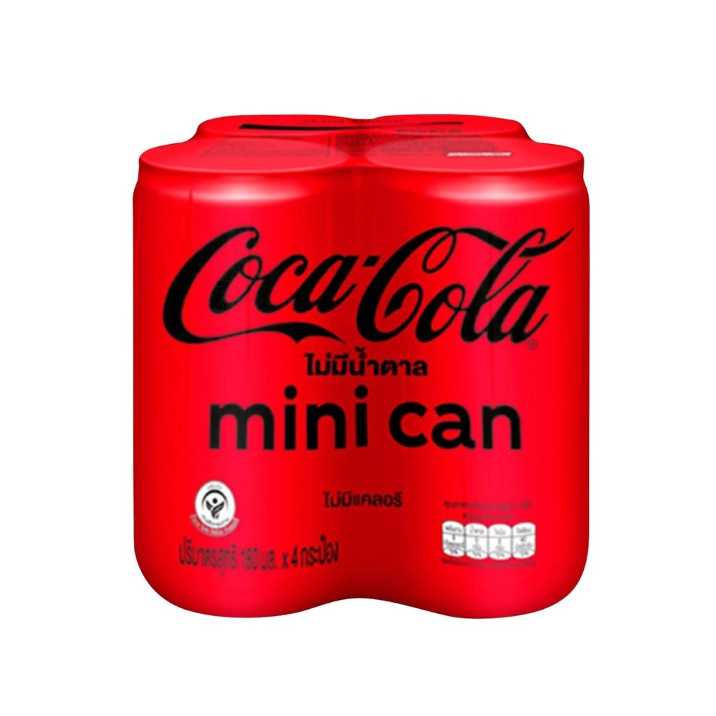 Coke Soft Drink Zero Sugar 180ML. Pack 4