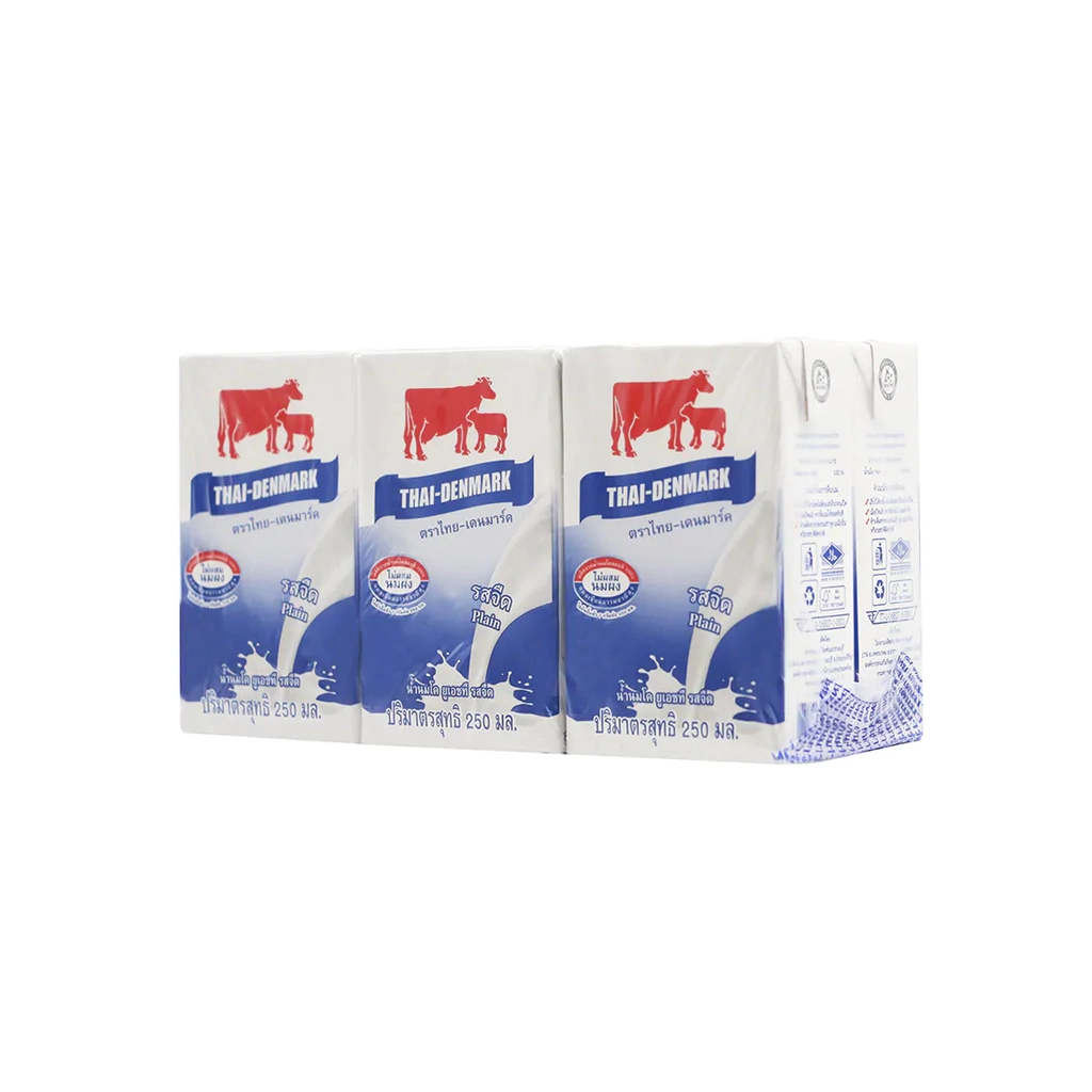 Thai-Denmark UHT Milk Plain 250ML. Pack 6