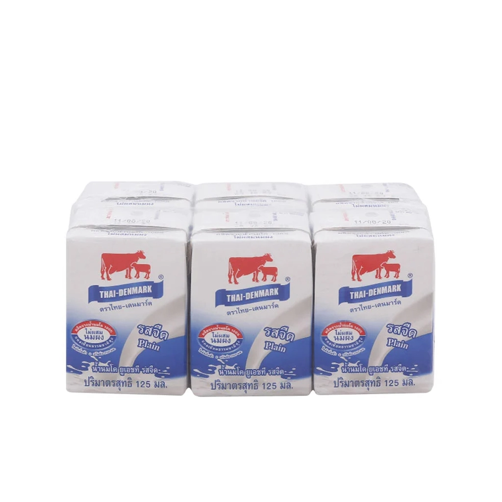 Thai-Denmark UHT Milk Plain 125ML. Pack 6