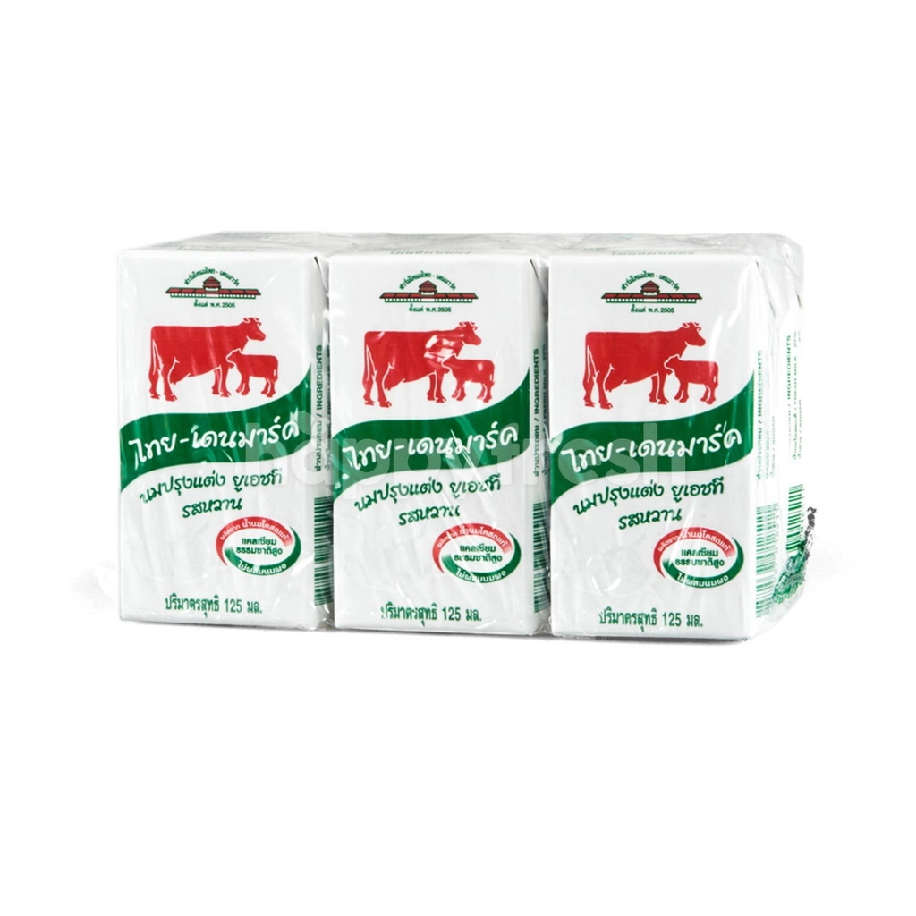 Thai-Danish UHT Milk Sweet 125ML. Pack 6