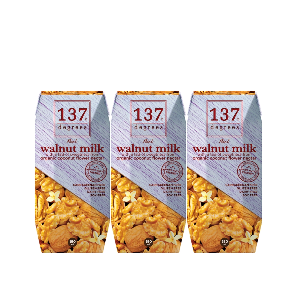 137 Degrees Walnut Milk Original 180ML. Pack 3
