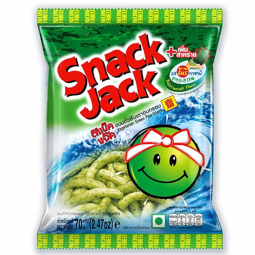 สแน็คแจ๊ค ถั่วลันเตาอบกรอบโนริวาซาบิ62ก.