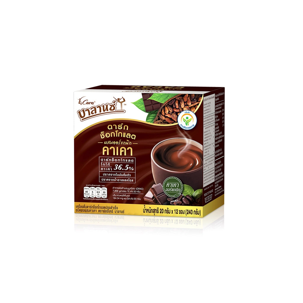 4 Care Balance Instant Dark Chocolate Mixed With Cacao 240G.