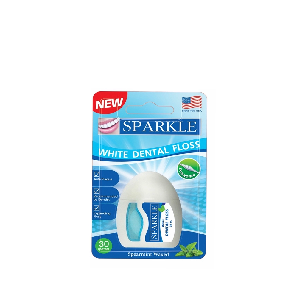 Sparkle White Dental Floss Expandable Floss Spearmint 30M.
