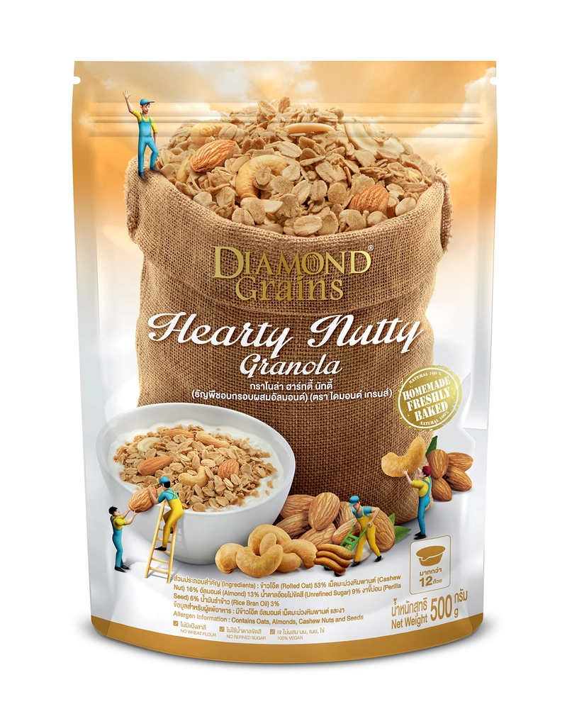 Diamond Grains Granola Hearty Nutty 500G.