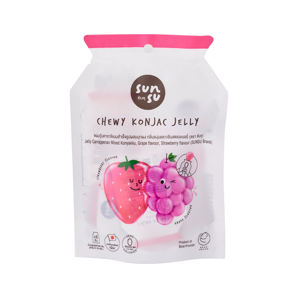 Sunsu Jelly Grape & Strawberry 96G.