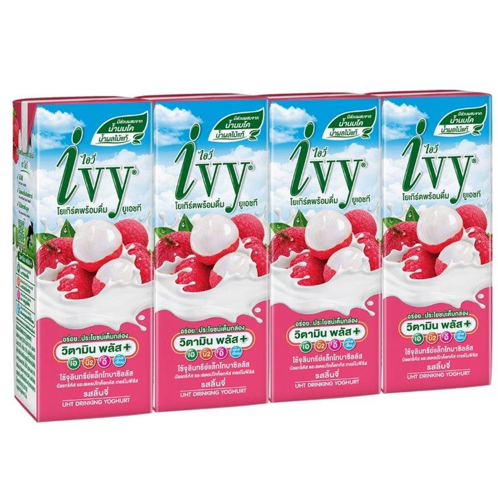 Ivy Drinking Yoghurt Lychee 180ML.Pack 4