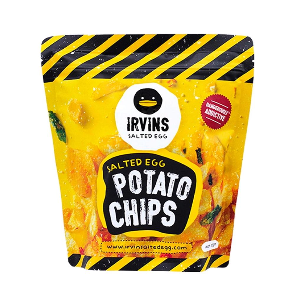 Irvins Salted Egg Zig Zag Potato Chips 50G.