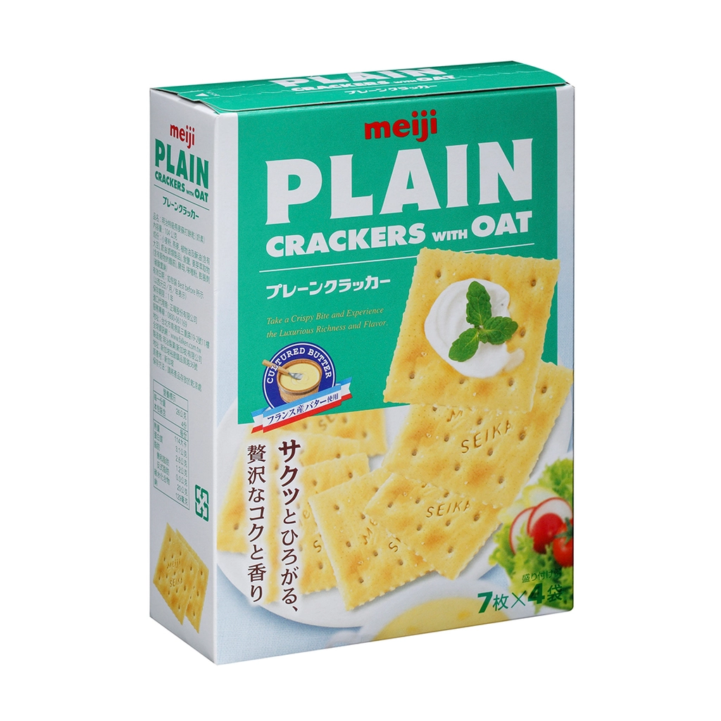 Meiji Plain Crackers with Oat 104G.
