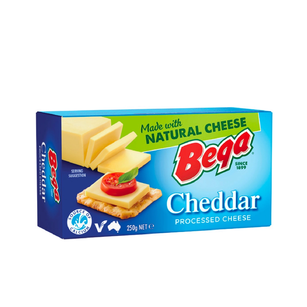 Bega Cheddar Processed Cheese 250G.
