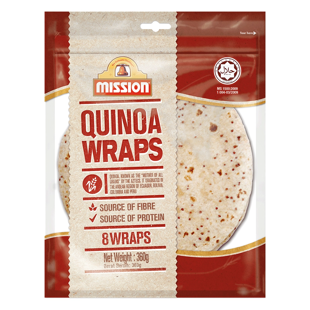 Mission Quinoa Wraps 360G.