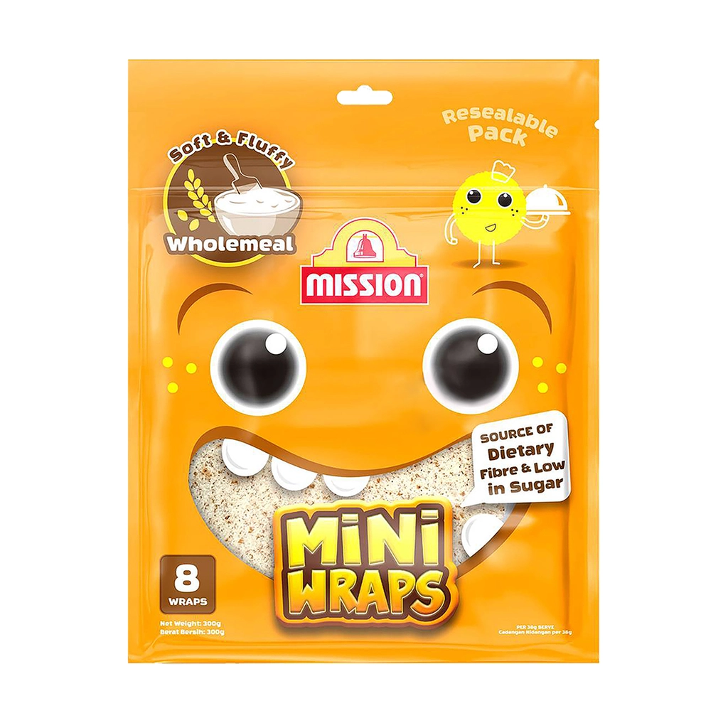 Mission Mini Wraps Wholemeal 300G.
