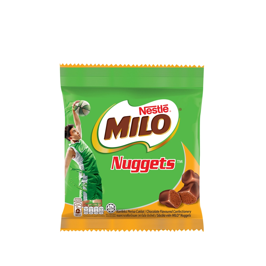 Milo Nuggets Chocolate Flavoured Confectionery 75G.